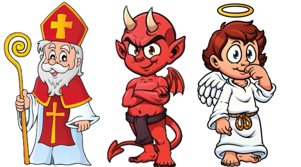 Jedlé obrázky - Mikuláš , čert a anděl na perníky 15 cm :: Cukrářské ...